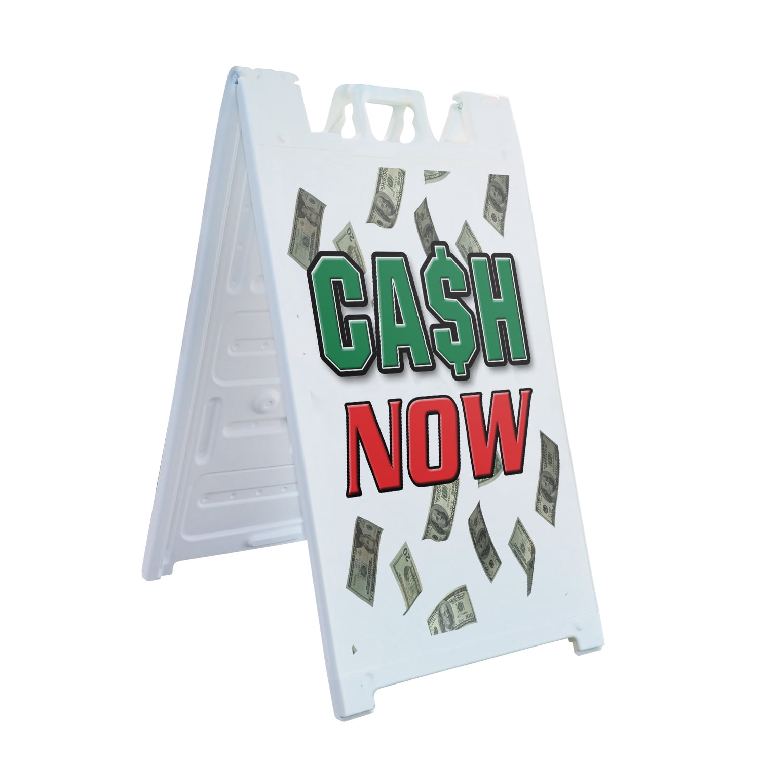 A-frame Sidewalk Cash Now 24" x 36" Double Sided A-Frame Sidewalk Sign ...