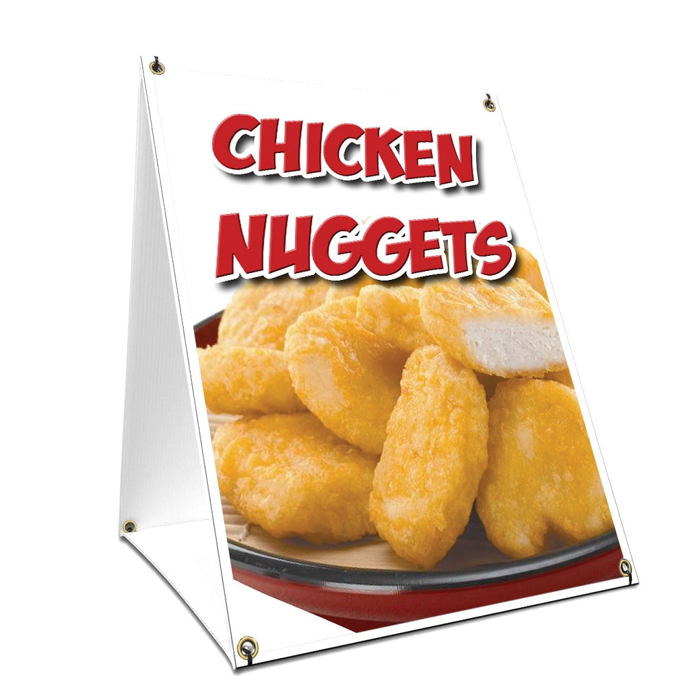 A-frame Sidewalk Chicken Nuggets Sign With Graphics On Each Side | 24 ...