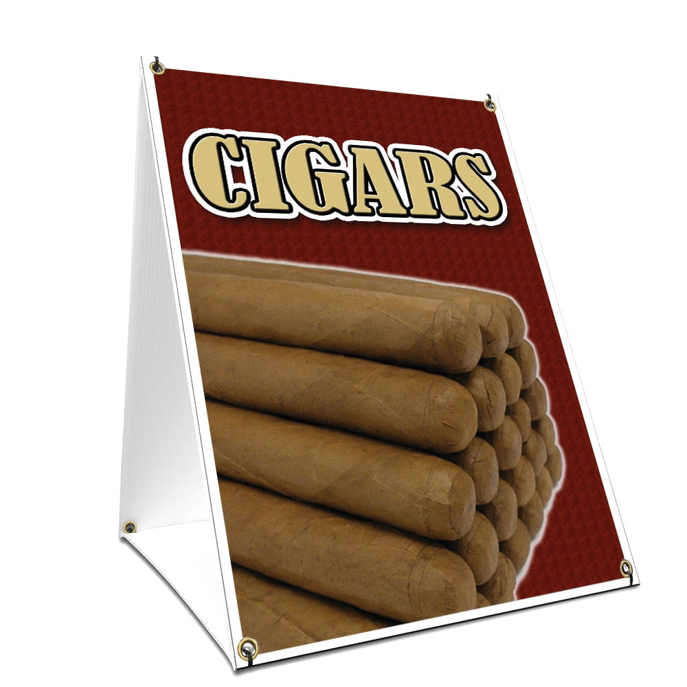 A-frame Sidewalk Cigars Sign With Graphics On Each Side | 18" X 24 ...