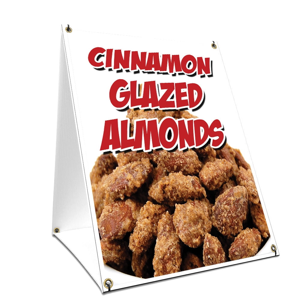 A-frame Sidewalk Cinnamon Glazed Almonds Sign With Graphics On Each ...