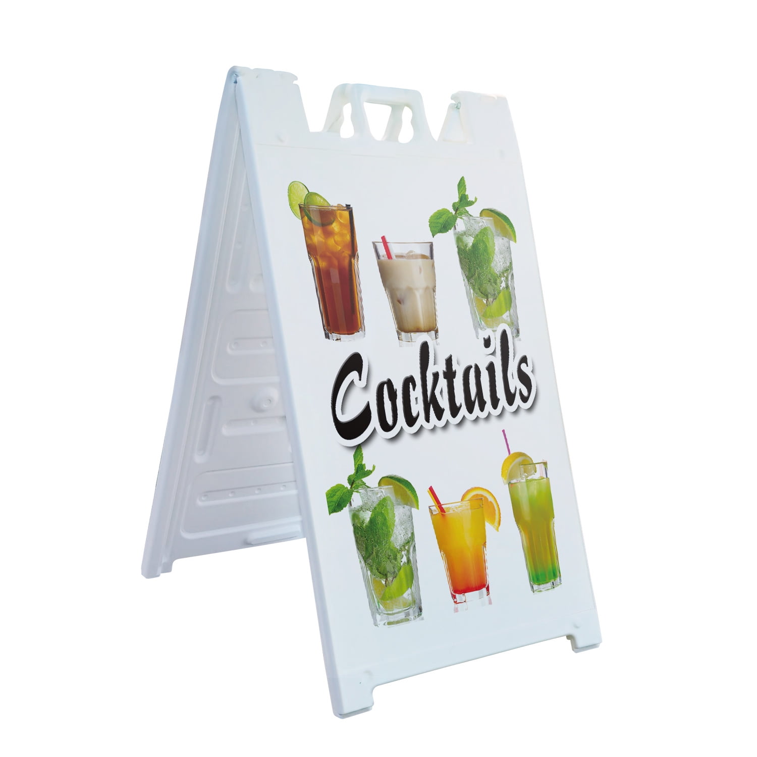 A-frame Sidewalk Cocktails 24" x 36" Double Sided A-Frame Sidewalk Sign ...