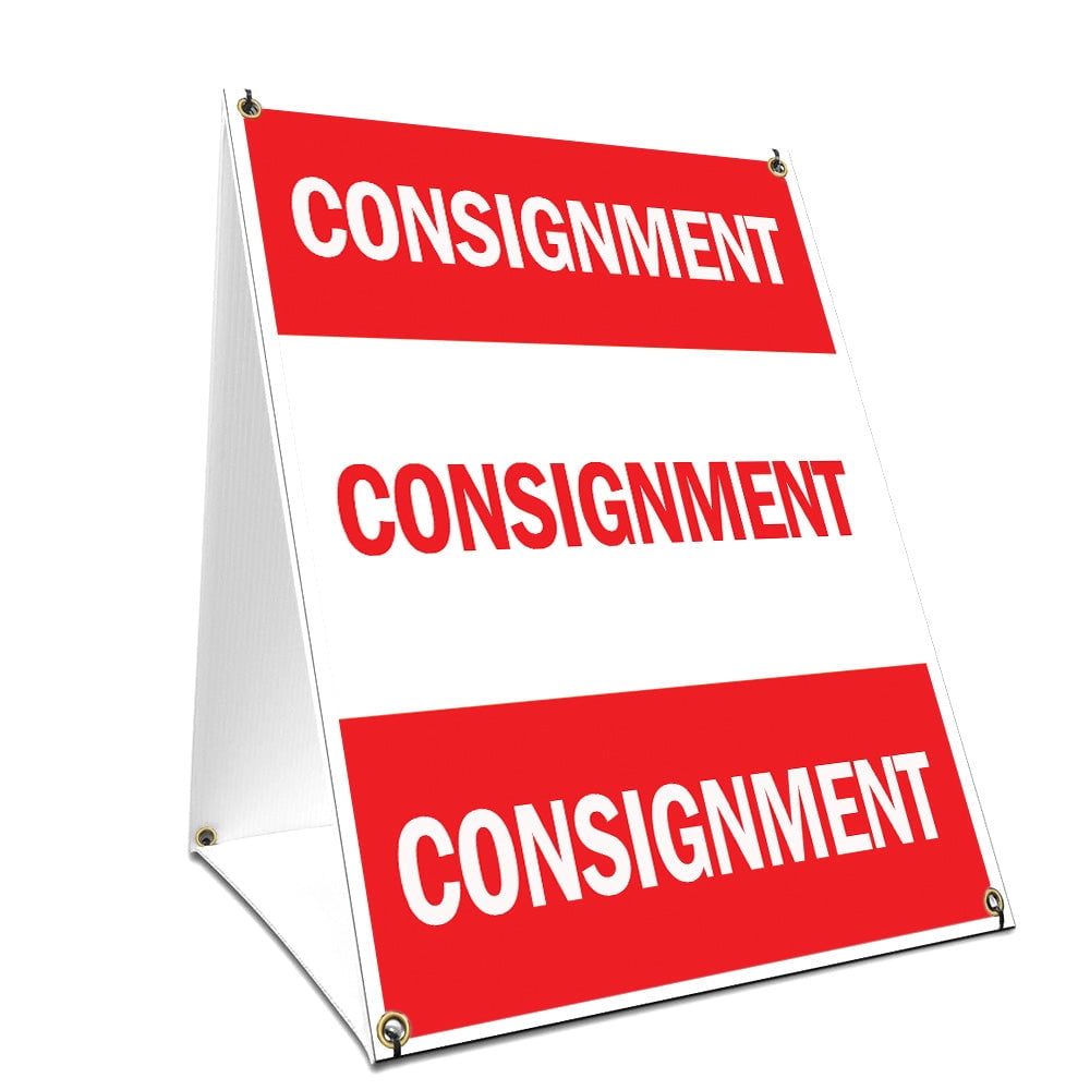 A-frame Sidewalk Consignment Sign With Graphics On Each Side | 24" X 36 ...