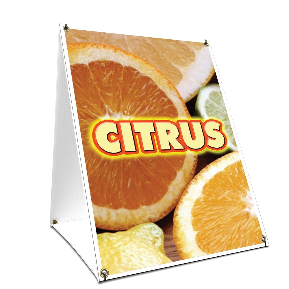 A-frame Sidewalk Coroplast Citrus Sign With Graphics On Each Side | 24 ...