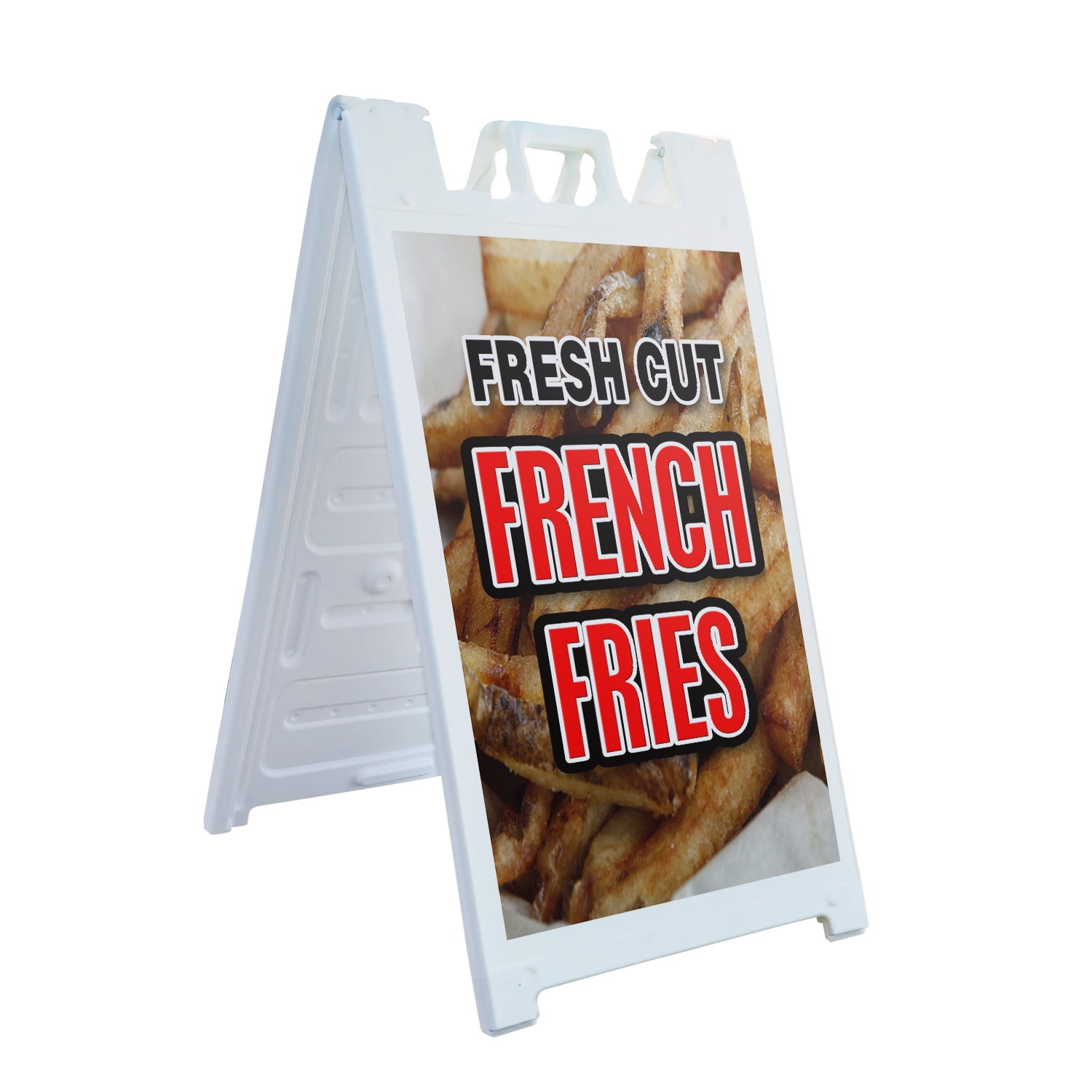 A-frame Sidewalk Coroplast Fresh Cut French Fries 24" x 36" Double ...