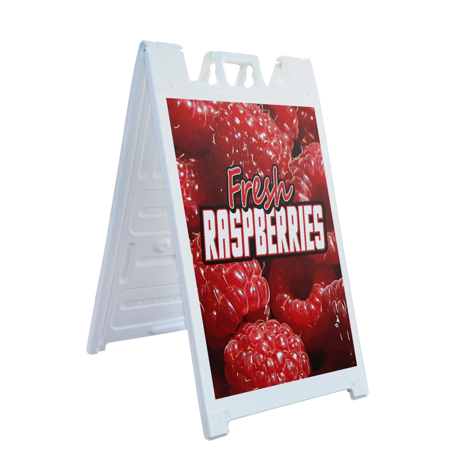 A-frame Sidewalk Coroplast Fresh Raspberries 24" x 36" Double Sided A ...