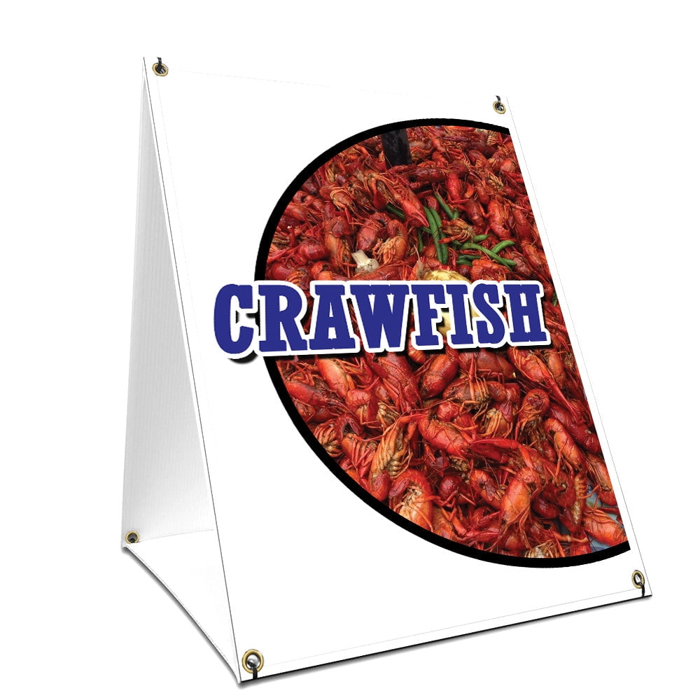 A-frame Sidewalk Crawfish Sign With Graphics On Each Side | 24" X 36 ...