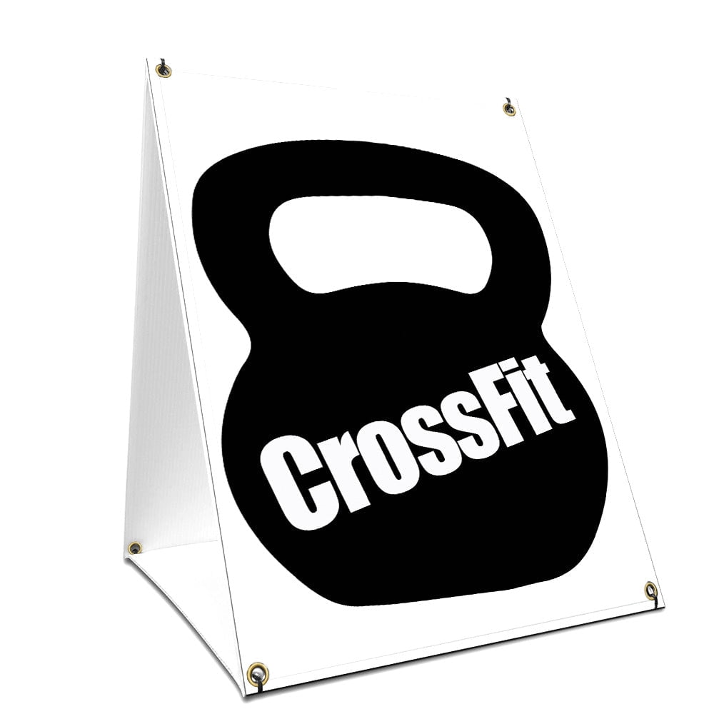 A-frame Sidewalk Crossfit Sign With Graphics On Each Side | 24" X 36 ...
