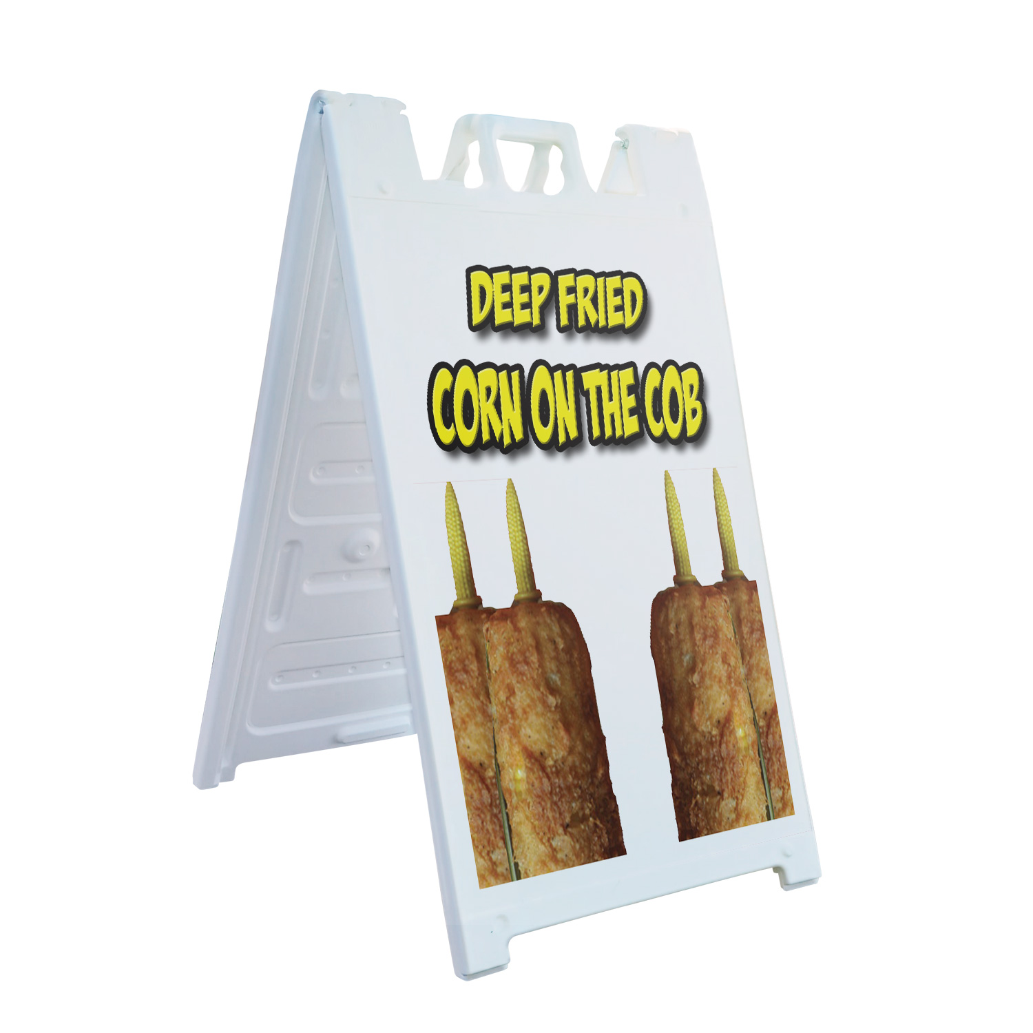 A-frame Sidewalk Deep Fried Corn On The Cob 24" x 36" Double Sided A ...