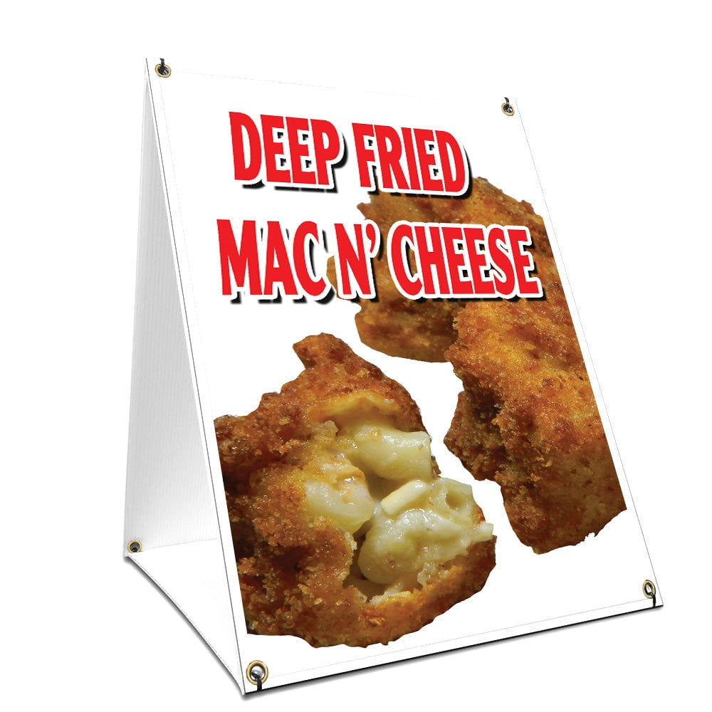 A-frame Sidewalk Deep Fried Mac N' Cheese Sign With Graphics On Each ...