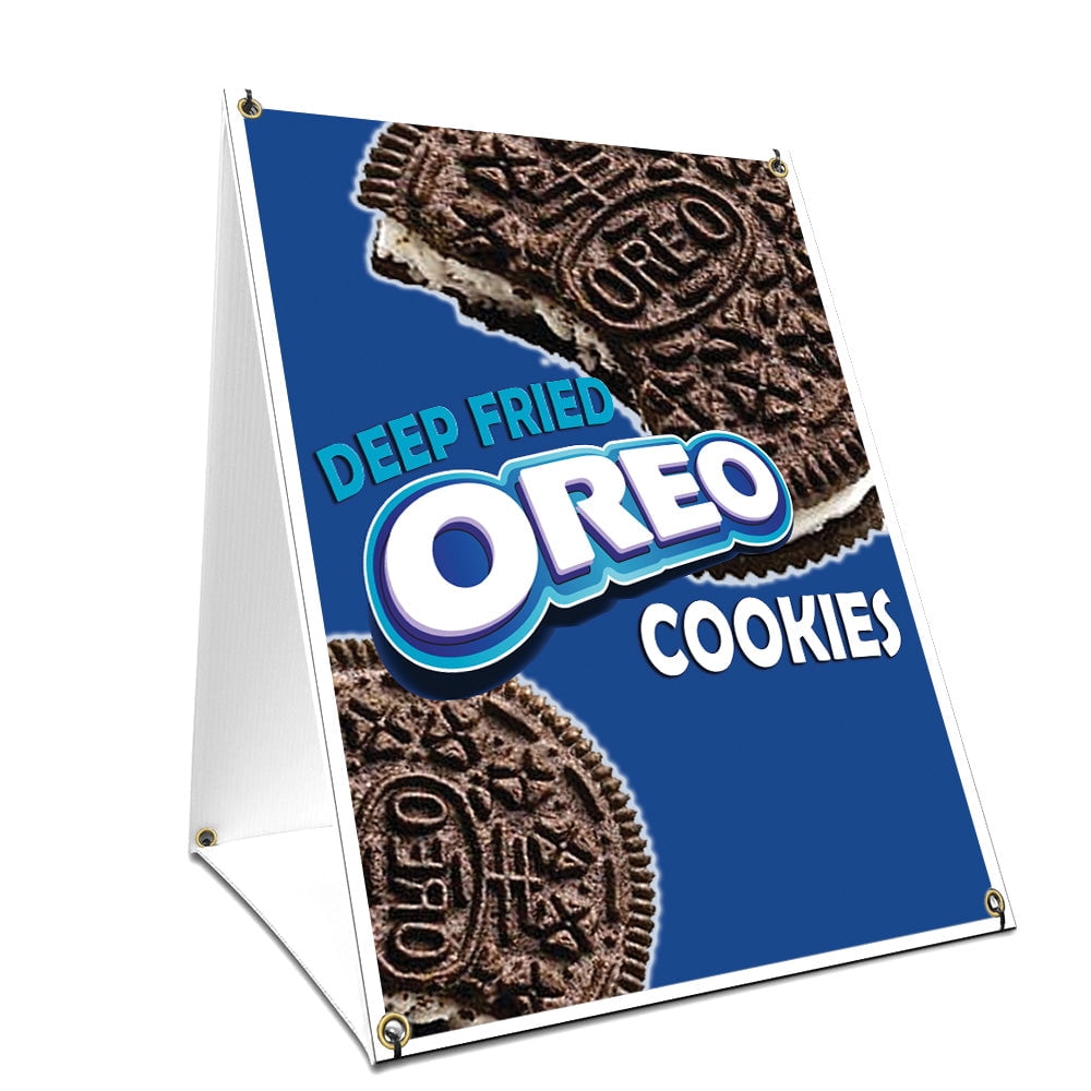 A-frame Sidewalk Deep Fried Oreo Sign With Graphics On Each Side | 24 ...