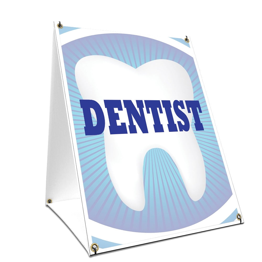 A-frame Sidewalk Dentist Sign With Graphics On Each Side | 24" X 36 ...