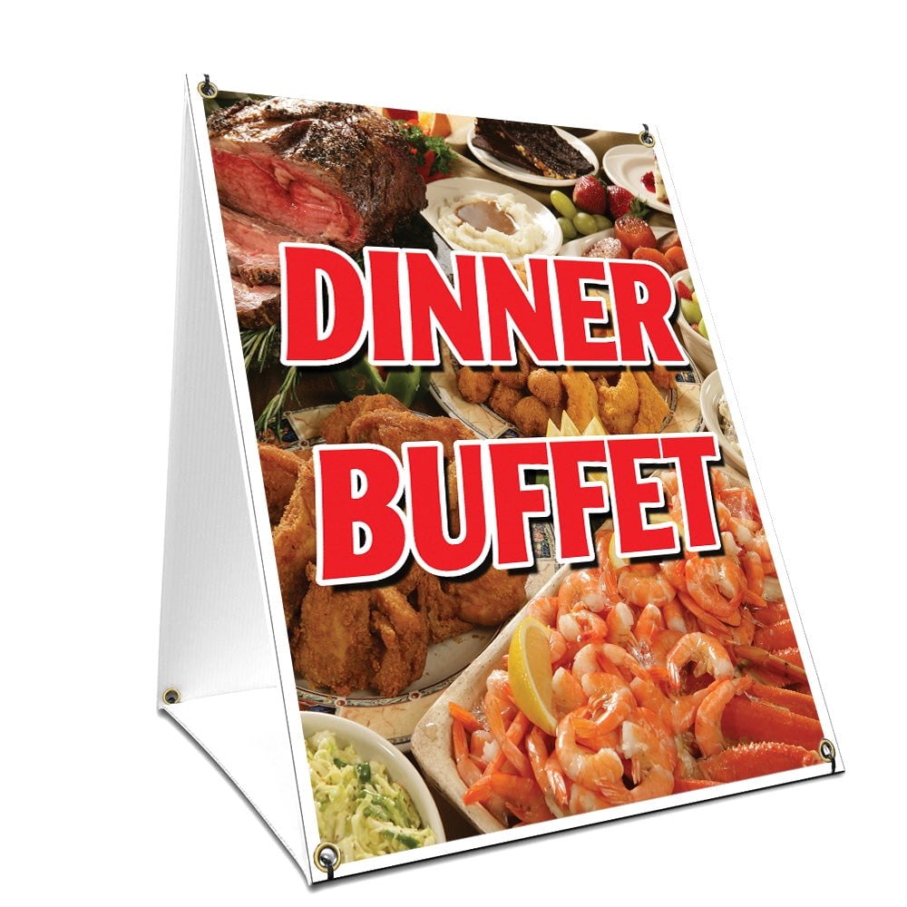 A-frame Sidewalk Dinner Buffet Sign With Graphics On Each Side | 24" X ...