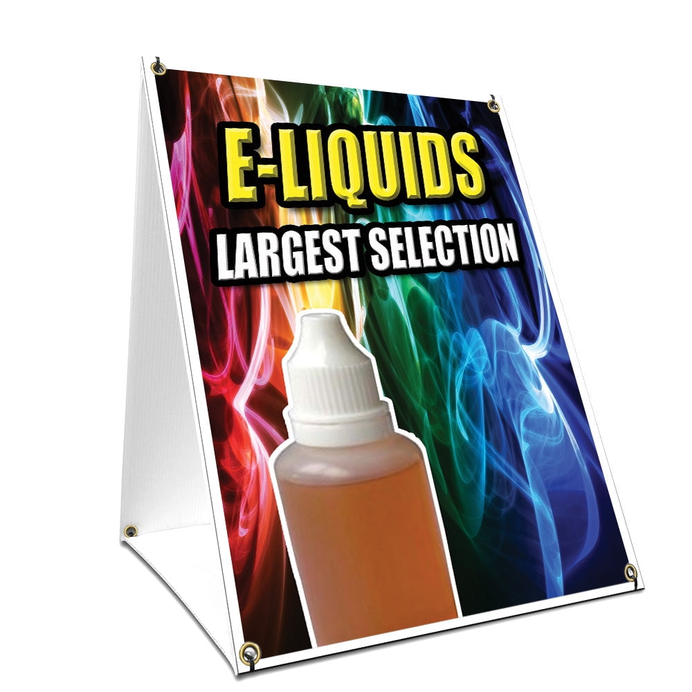 A-frame Sidewalk E-liquids Largest Selection Sign With Graphics On Each ...