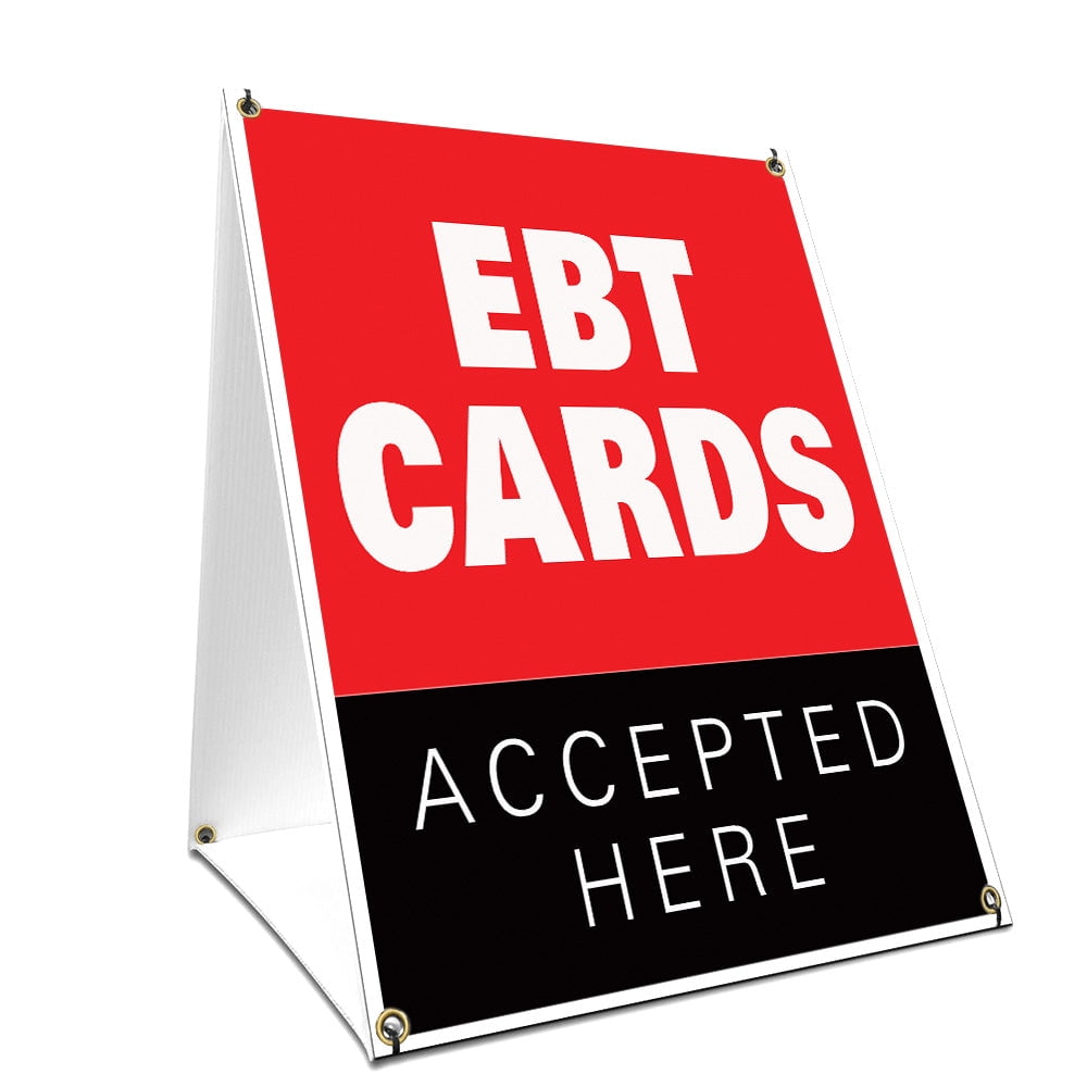 A-frame Sidewalk Ebt Cards Sign With Graphics On Each Side | 18" X 24 ...