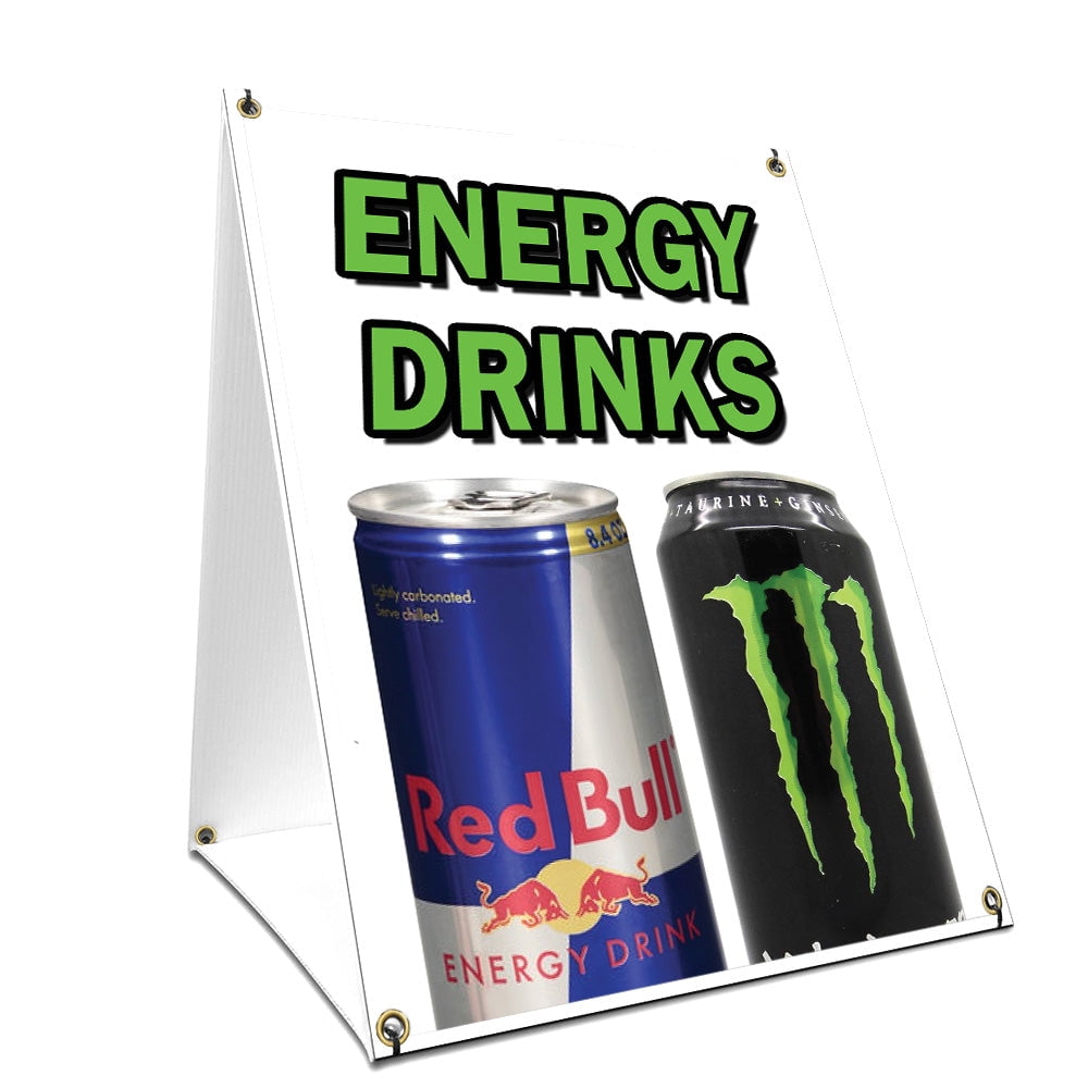 A-frame Sidewalk Energy Drinks Sign With Graphics On Each Side | 18" X ...