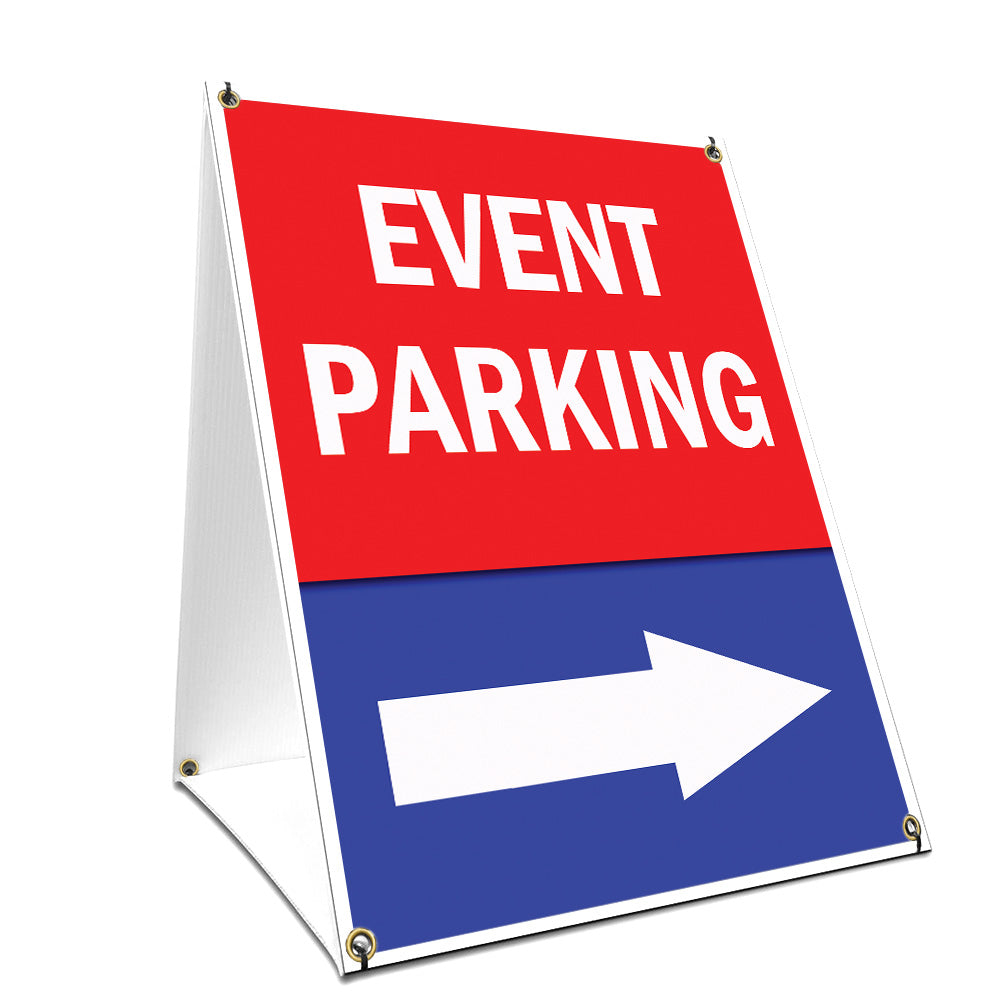 A-frame Sidewalk Event Parking With Arrow Sign With Graphics On Each ...