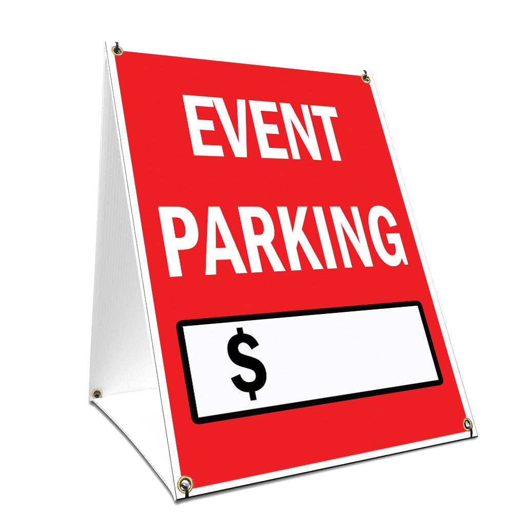 A-frame Sidewalk Event Parking With Price Sign With Graphics On Each ...