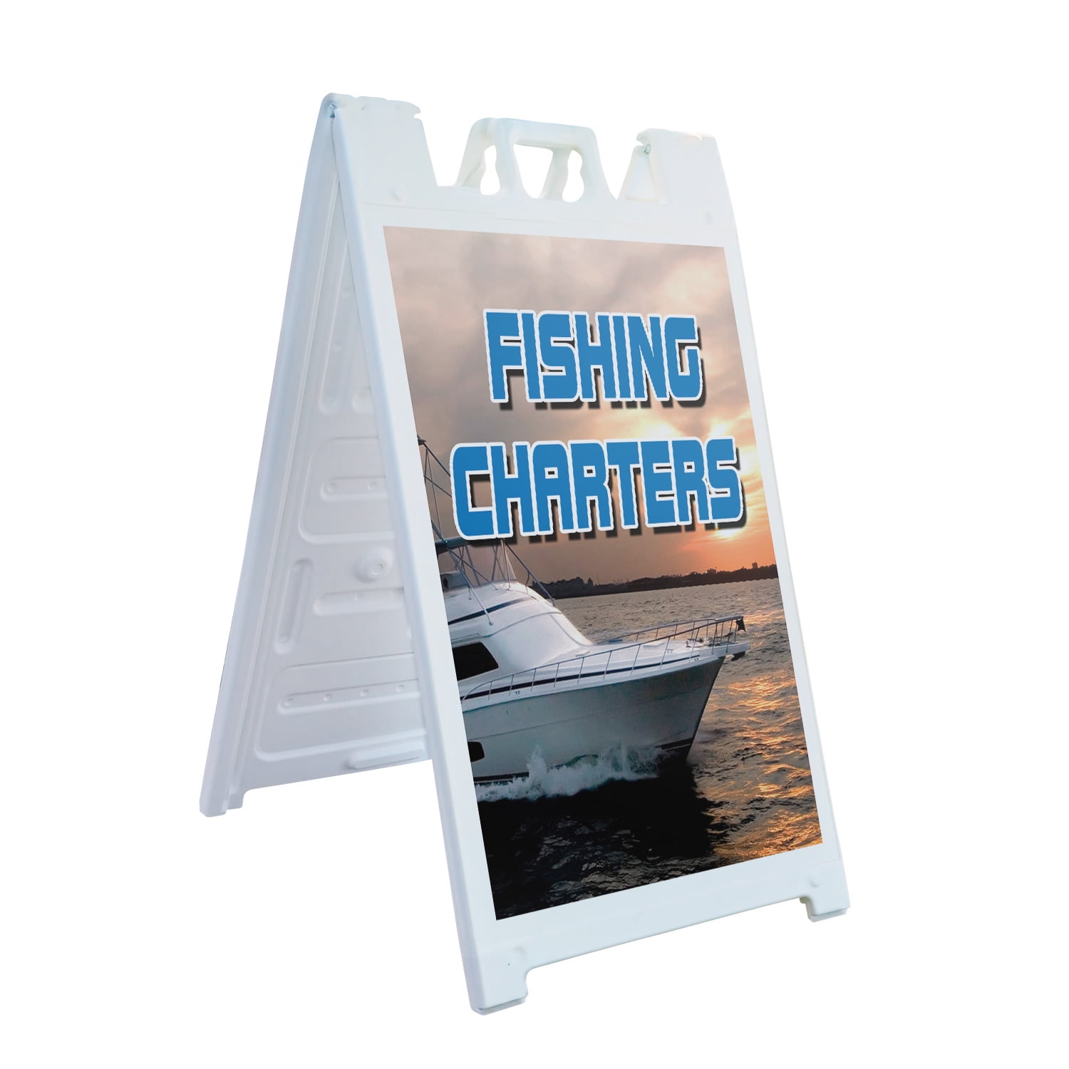 A-frame Sidewalk Fishing Charters 24" x 36" Double Sided A-Frame ...