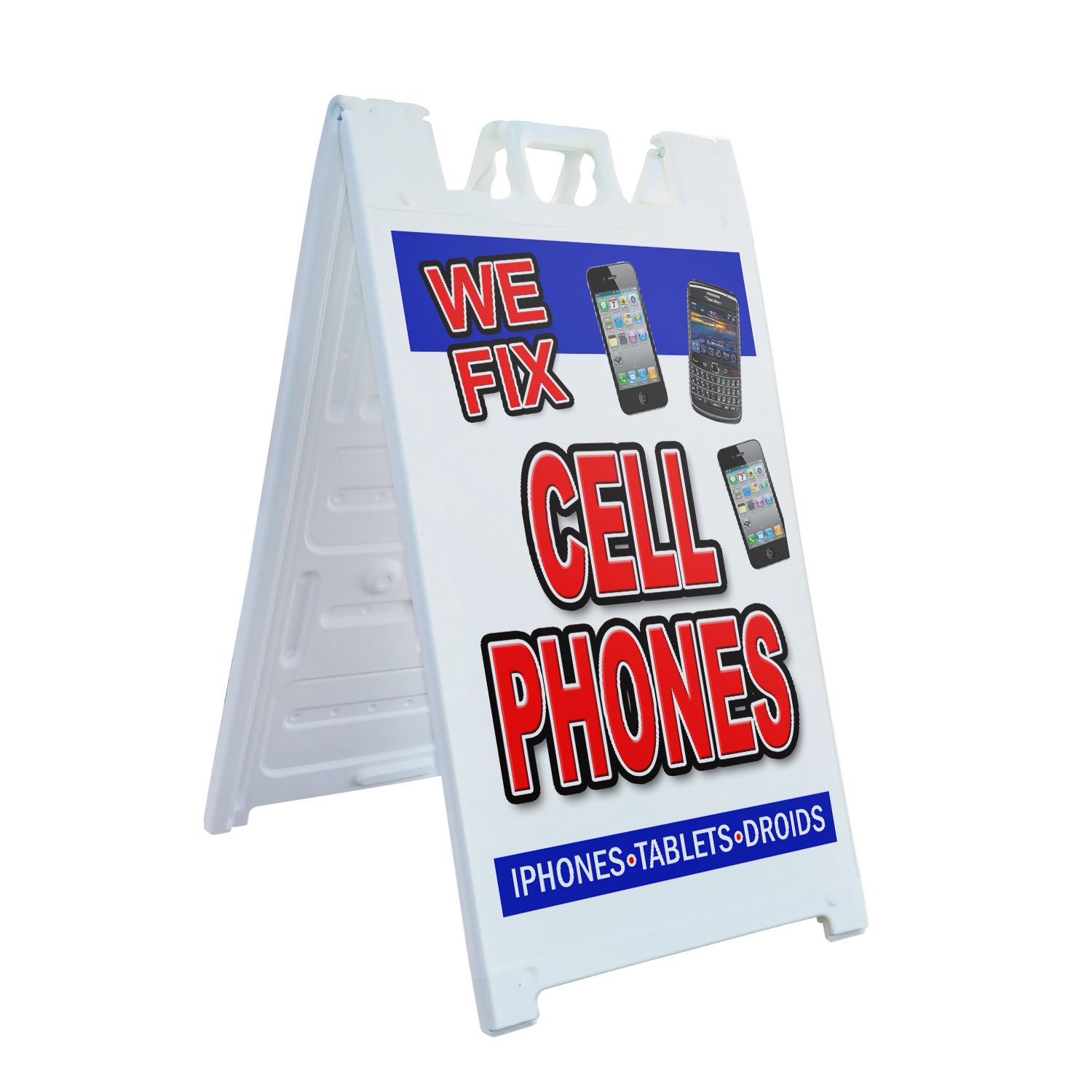 A-frame Sidewalk We Fix Cell Phones 24" x 36" Double Sided A-Frame ...