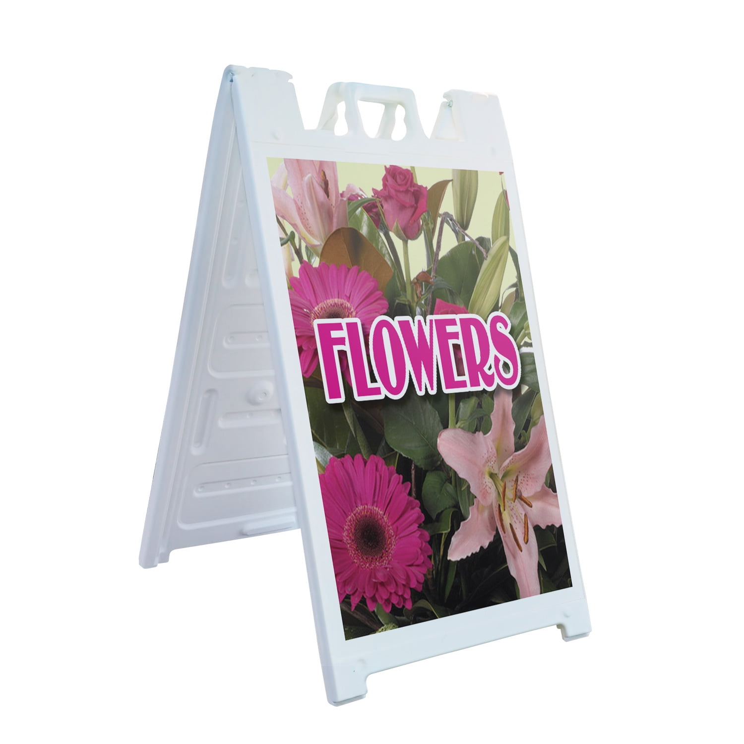 A-frame Sidewalk Flowers 24" x 36" Double Sided A-Frame Sidewalk Sign ...