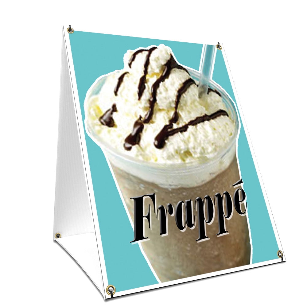 A-frame Sidewalk Frappe Sign With Graphics On Each Side | 18" X 24 ...