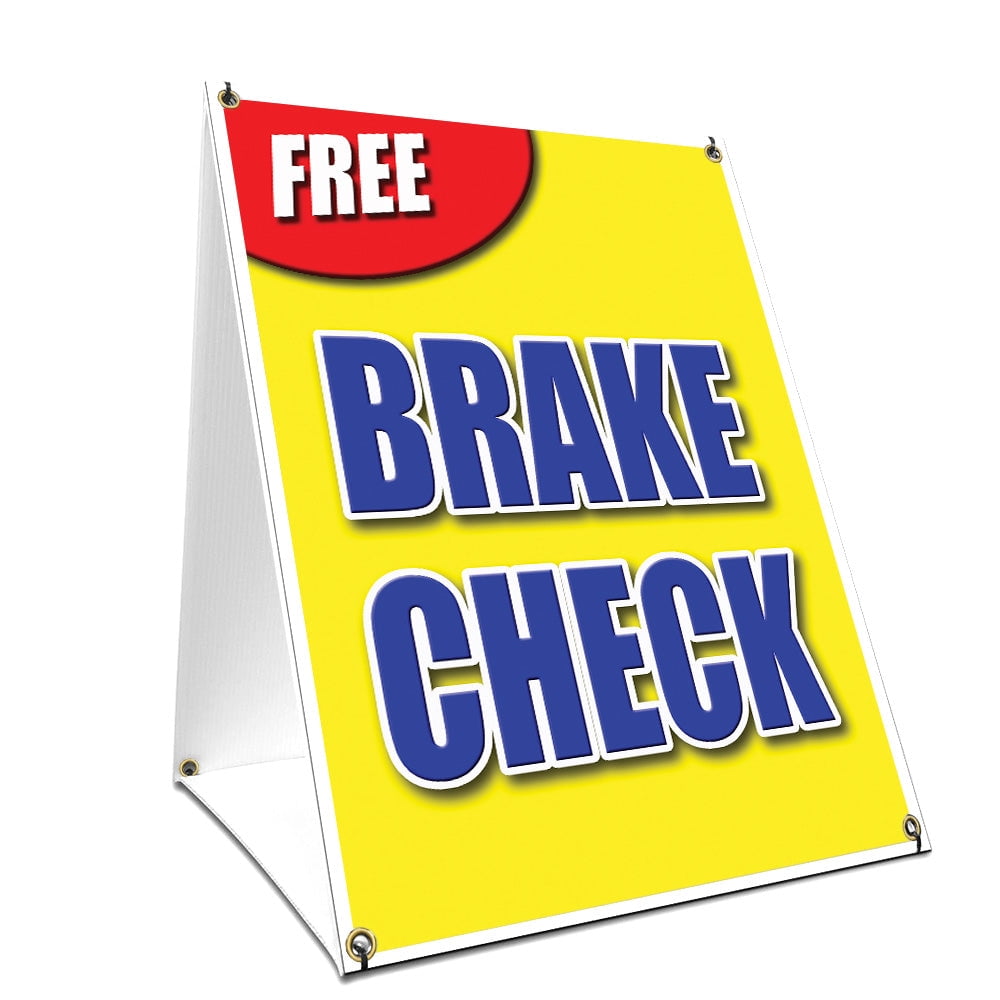 A-frame Sidewalk Free Brake Check Sign With Graphics On Each Side | 18 ...