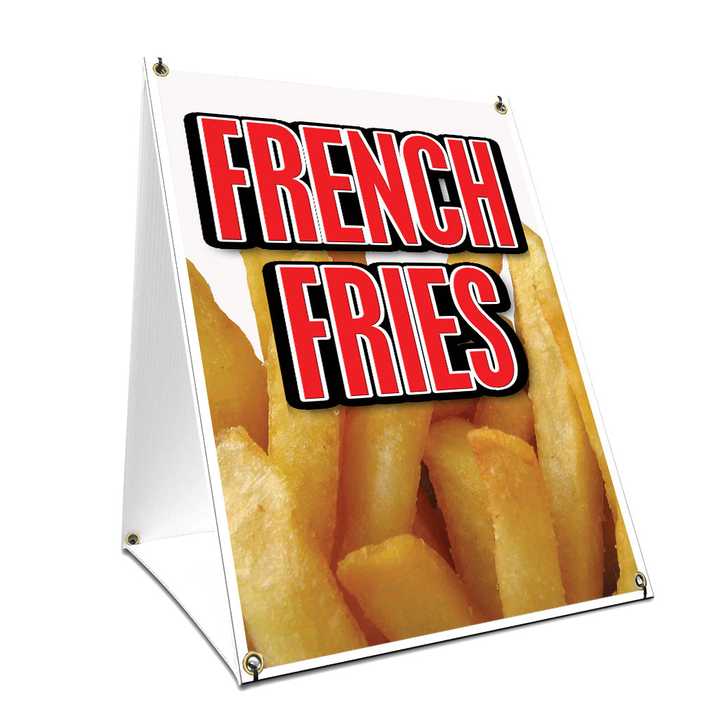 A-frame Sidewalk French Fries Sign With Graphics On Each Side | 24" X ...