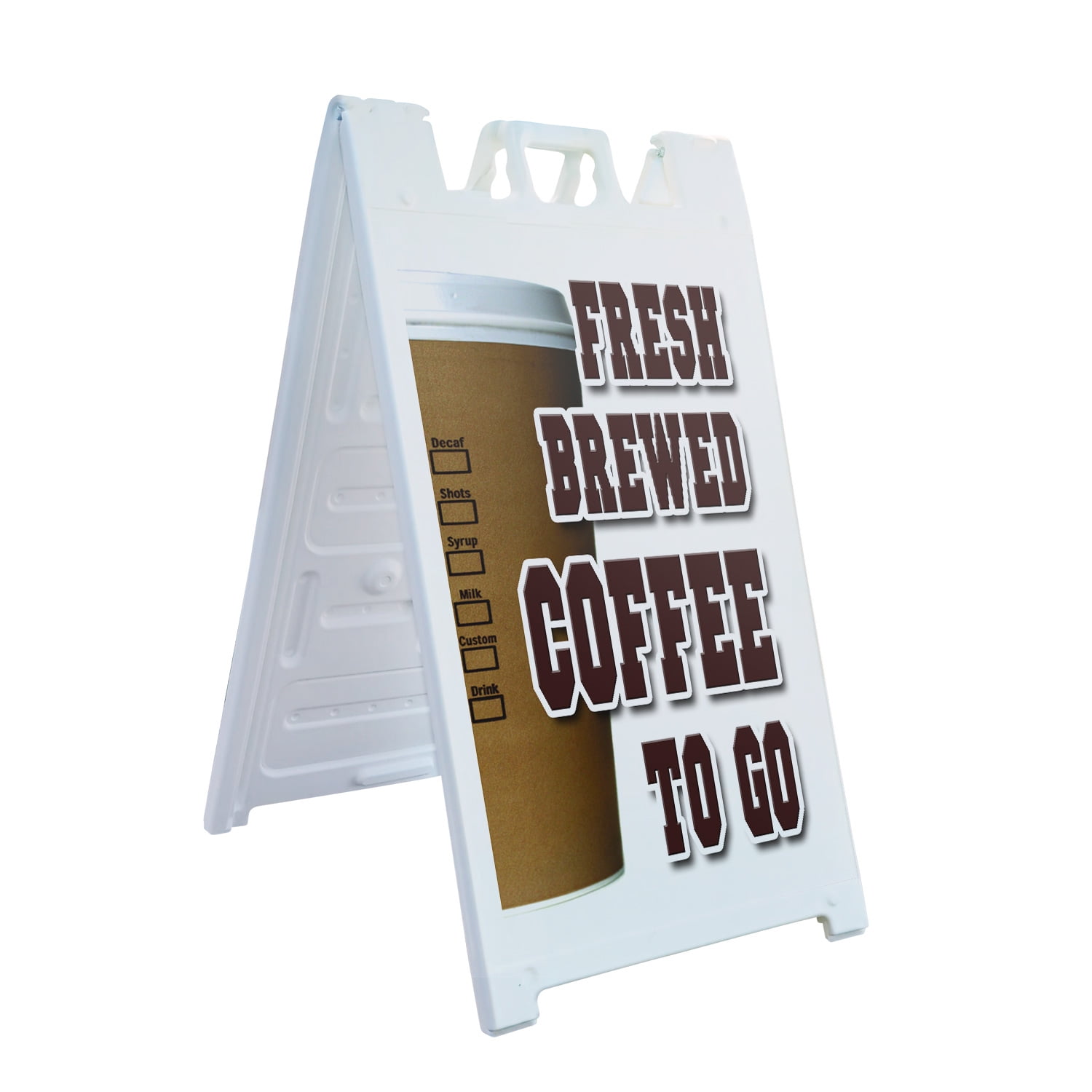 A-frame Sidewalk Fresh Brewed Coffee To Go 24" x 36" Double Sided A ...