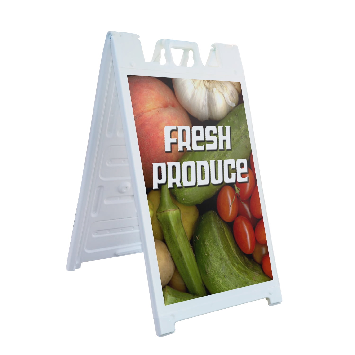 A-frame Sidewalk Fresh Produce 24" x 36" Double Sided A-Frame Sidewalk ...