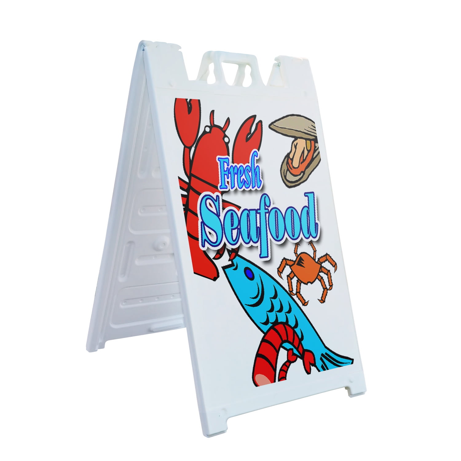 A-frame Sidewalk Fresh Seafood 24" x 36" Double Sided A-Frame Sidewalk ...