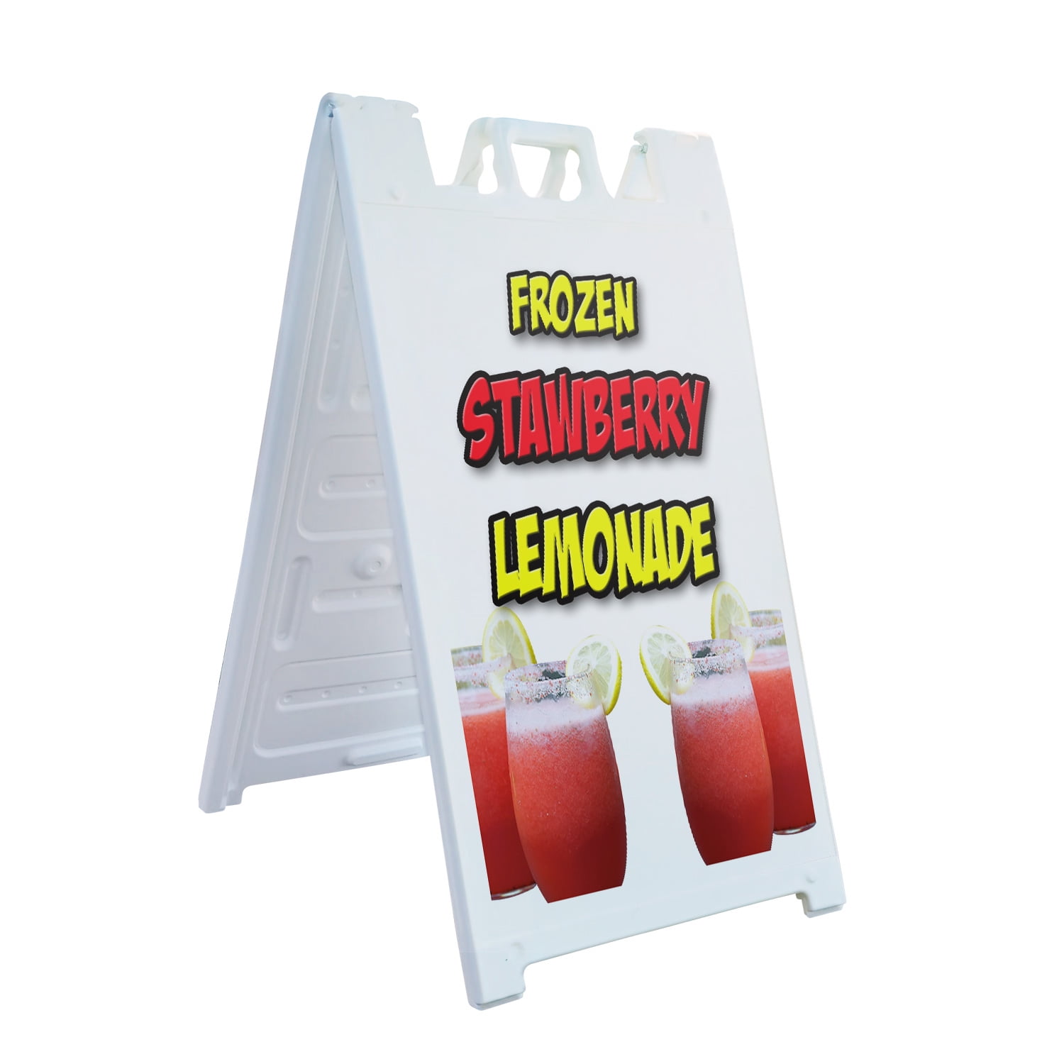 A-frame Sidewalk Frozen Strawberry Lemonade 24" x 36" Double Sided A ...