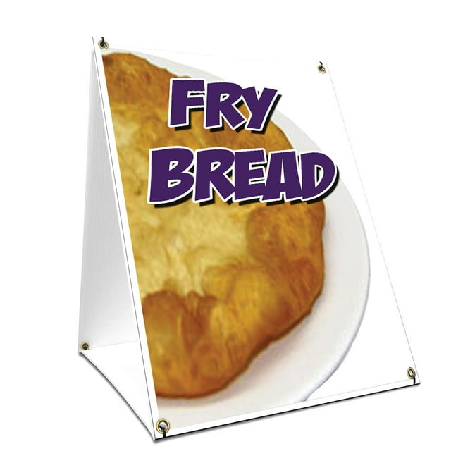A-frame Sidewalk Fry Bread Sign With Graphics On Each Side | 24" X 36 ...