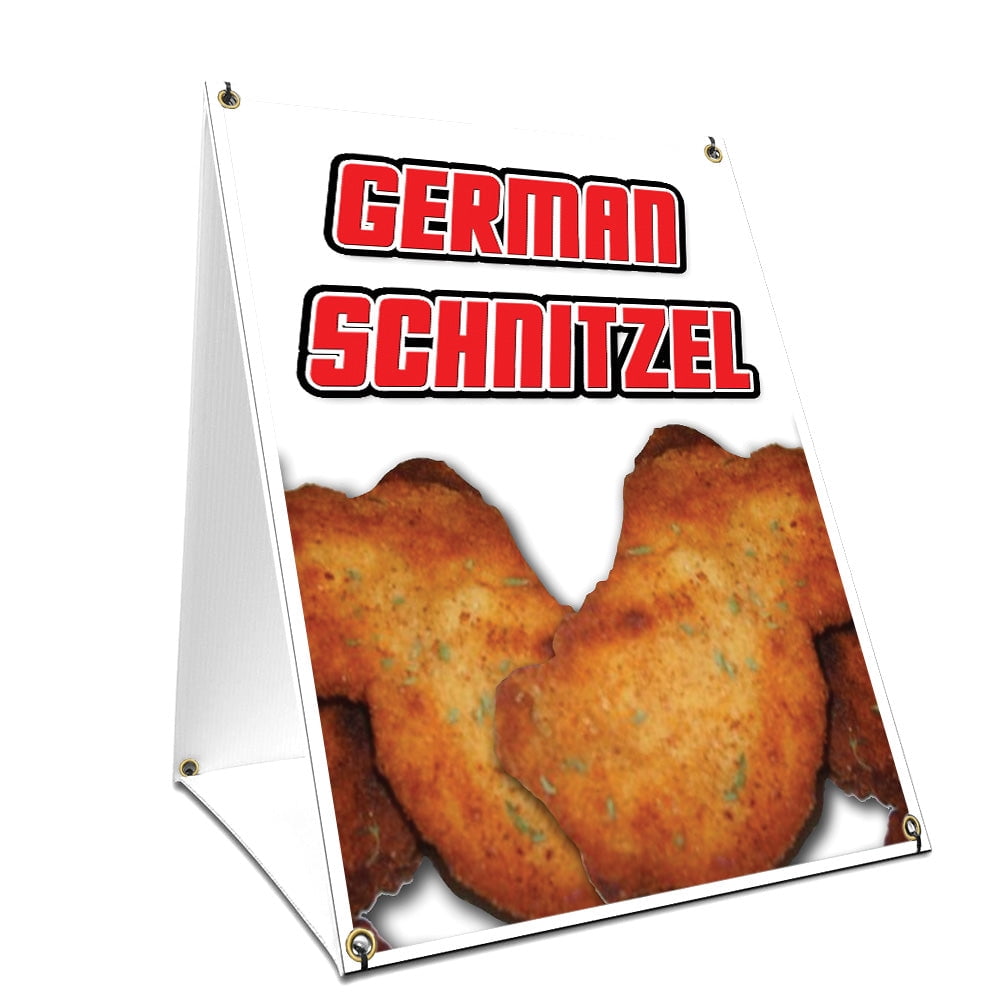 A-frame Sidewalk German Schnitzel Sign With Graphics On Each Side | 18 ...