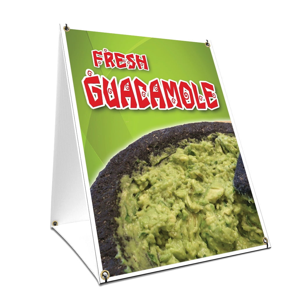 A-frame Sidewalk Guacamole Sign With Graphics On Each Side | 18" X 24 ...