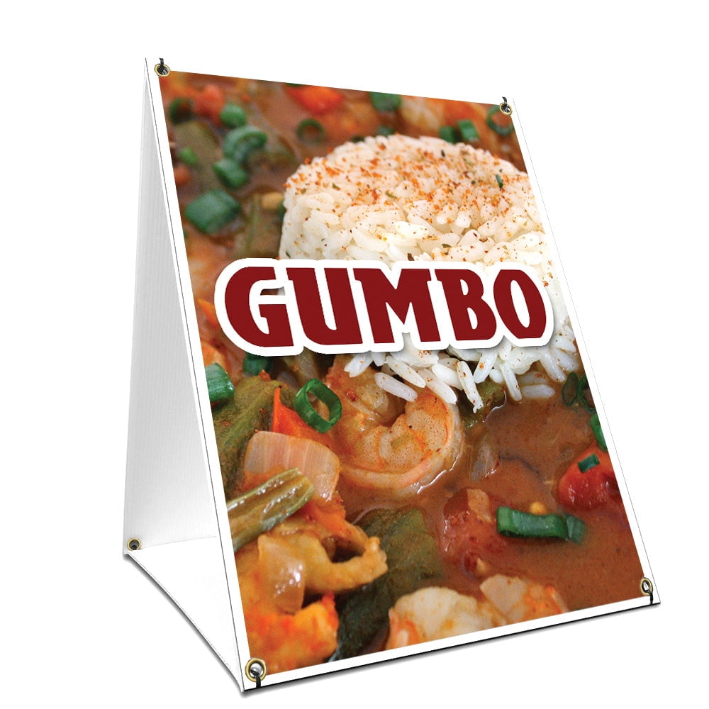 A-frame Sidewalk Gumbo Sign With Graphics On Each Side | 24" X 36 ...