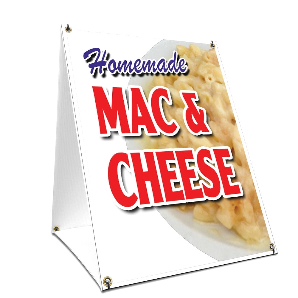 A-frame Sidewalk Homemade Mac & Cheese Sign With Graphics On Each Side ...