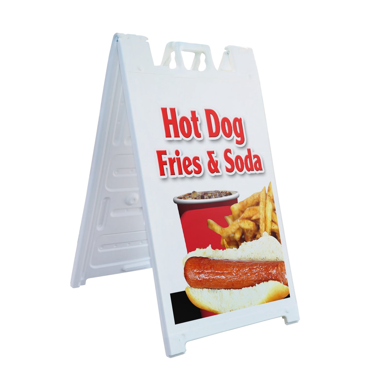 A-frame Sidewalk Hot Dog Fries & Soda 24" x 36" Double Sided A-Frame ...