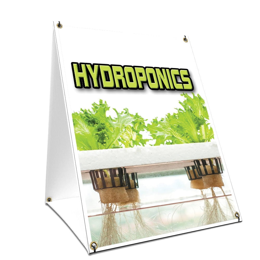 A-frame Sidewalk Hydroponics Sign With Graphics On Each Side | 24" X 36 ...
