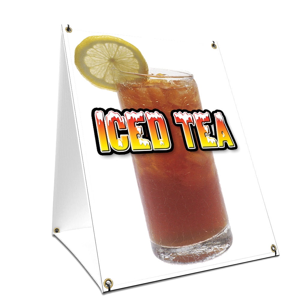A-frame Sidewalk Iced Tea Sign With Graphics On Each Side | 18" X 24 ...