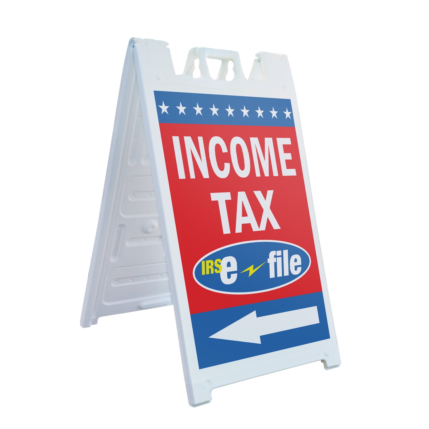 A-frame Sidewalk Income Tax E-file With Arrow 24" x 36" Double Sided A ...
