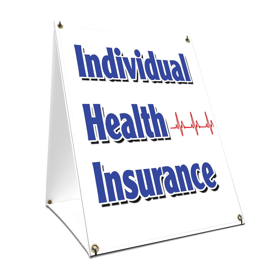 A-frame Sidewalk Individual Health Insurance Sign With Graphics On Each ...