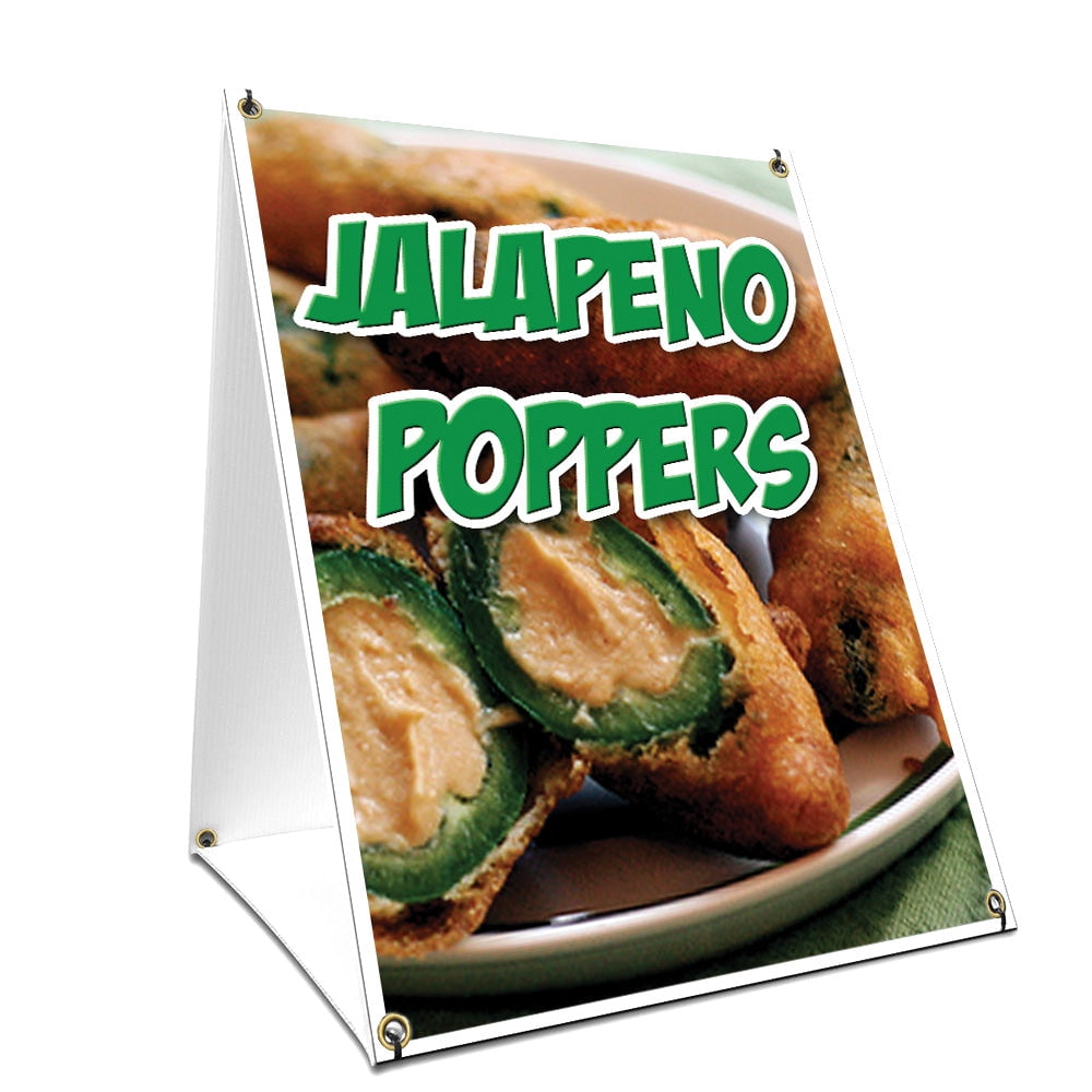 A-frame Sidewalk Jalapeno Poppers Sign With Graphics On Each Side | 24 ...