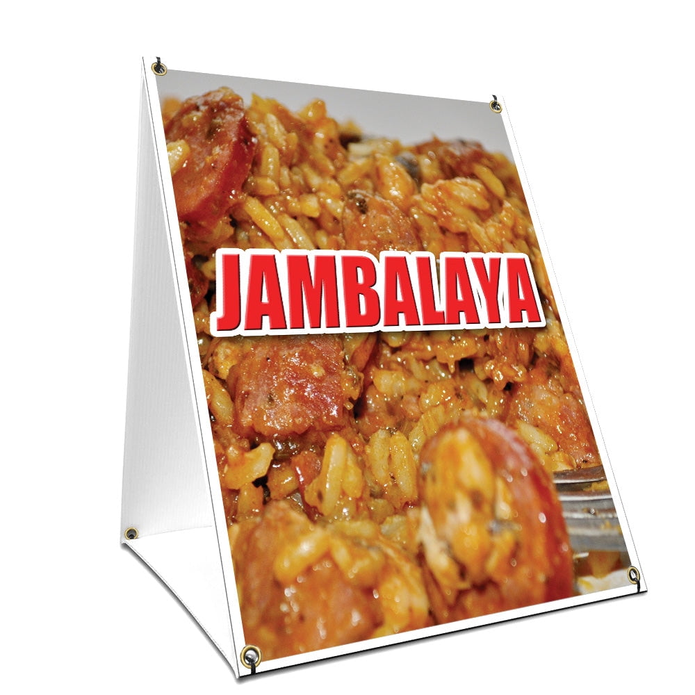 A-frame Sidewalk Jambalaya Sign With Graphics On Each Side | 18" X 24 ...