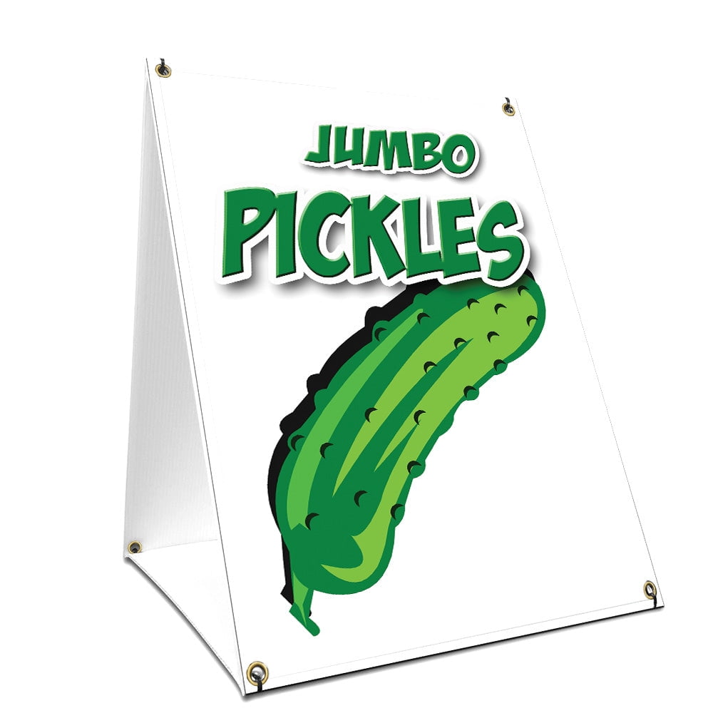 A-frame Sidewalk Jumbo Pickles Sign With Graphics On Each Side | 24" X ...