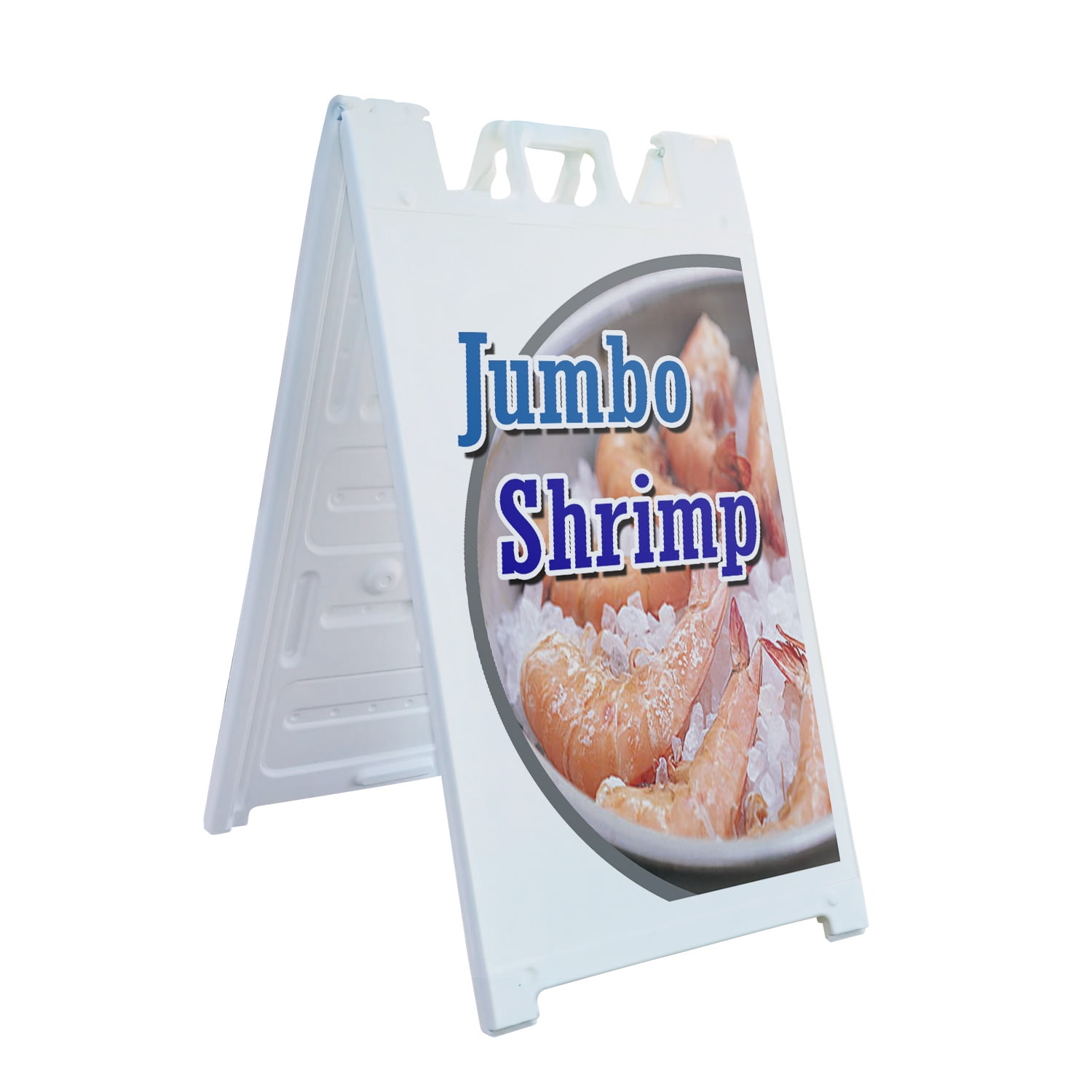 A-frame Sidewalk Jumbo Shrimp 24" x 36" Double Sided A-Frame Sidewalk ...