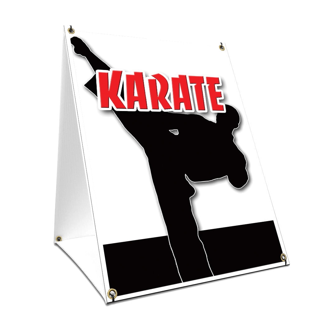 A-frame Sidewalk Karate Sign With Graphics On Each Side | 24" X 36 ...