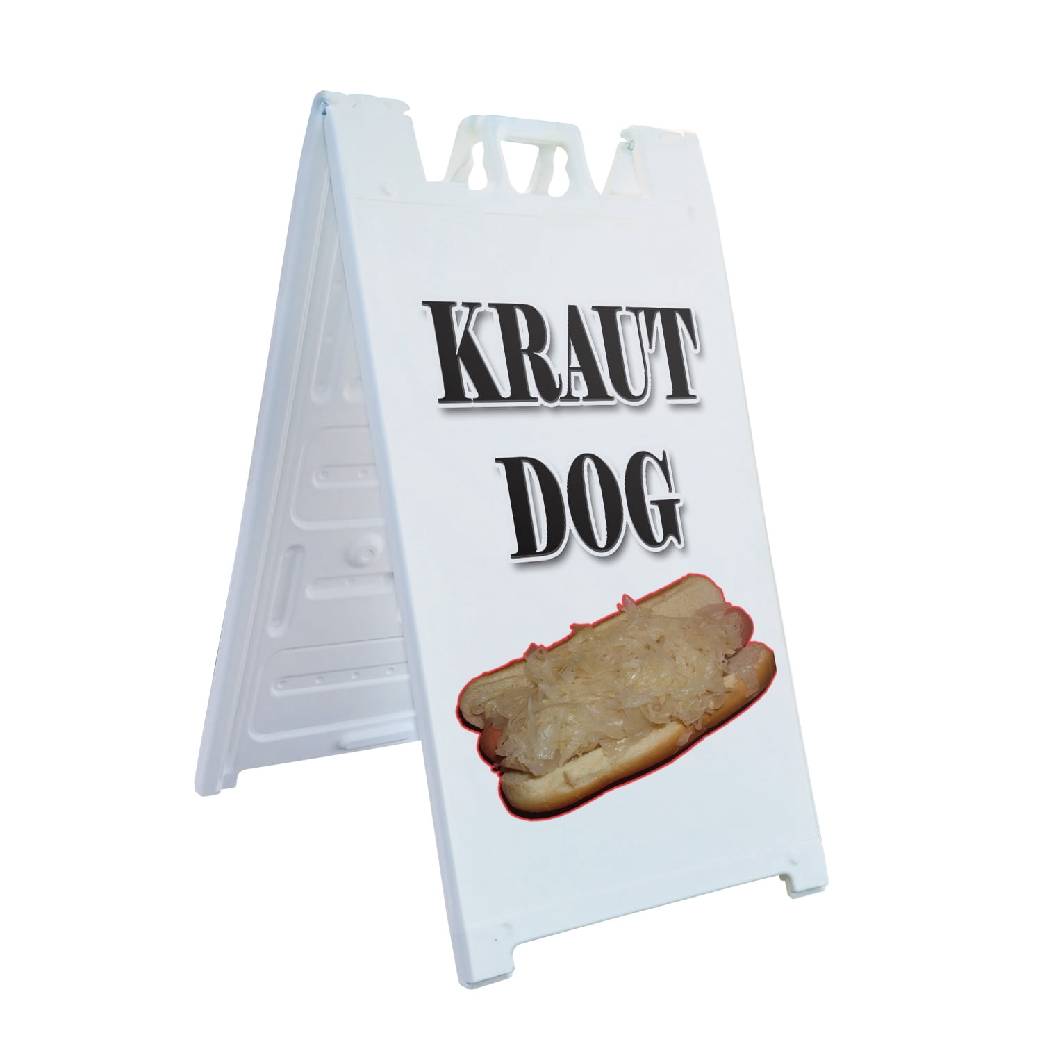 A-frame Sidewalk Kraut Hot Dog 24" x 36" Double Sided A-Frame Sidewalk ...
