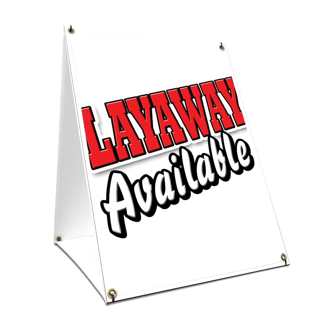 A-frame Sidewalk Layaway Available Sign With Graphics On Each Side | 24 ...