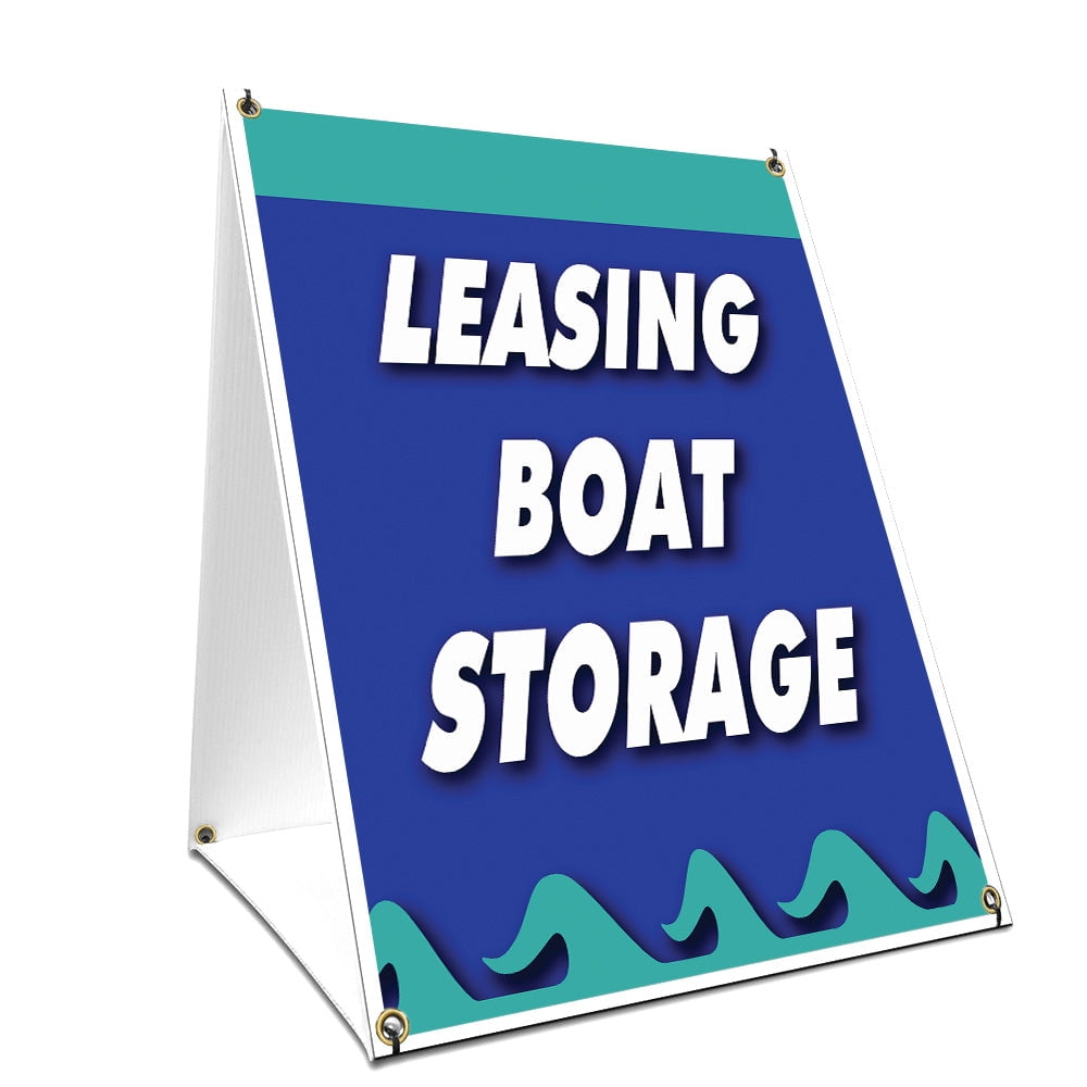 A-frame Sidewalk Leasing Boat Storage Sign With Graphics On Each Side ...