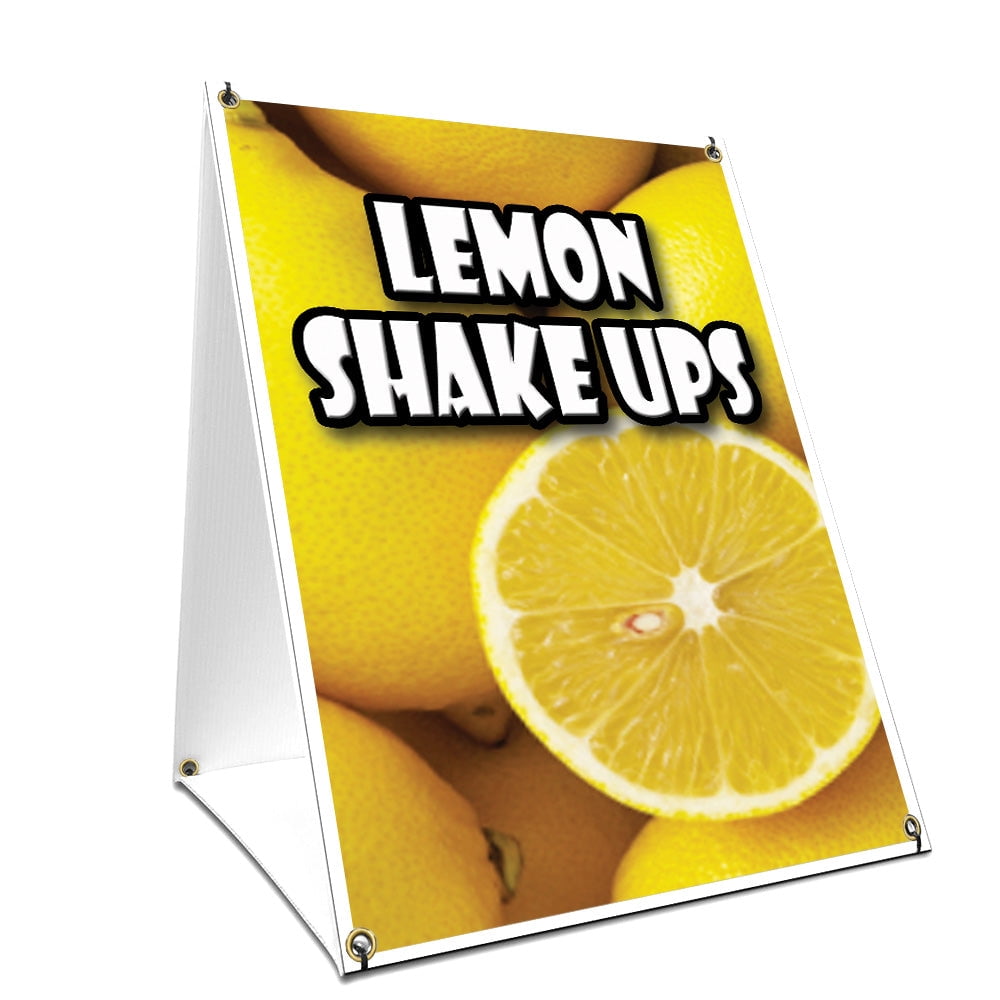 A-frame Sidewalk Lemon Shake Ups Sign With Graphics On Each Side | 18 ...